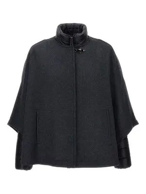FAY Reversible Cape With High Neck And 3/4 Sleeves