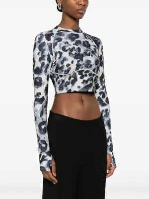 Adidas By Stella McCartney Open-back T-shirt With Animal Print