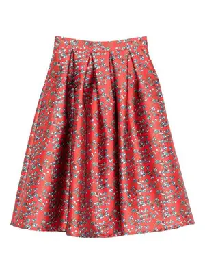 ALESSANDRO ENRIQUEZ Printed Pleated Midi Skirt
