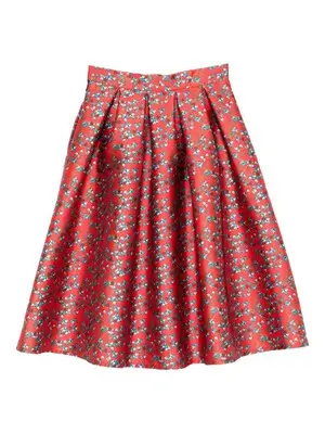 ALESSANDRO ENRIQUEZ Printed Pleated Midi Skirt