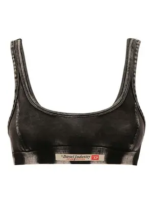 DIESEL® Denim Print Bralette Bra - Black
