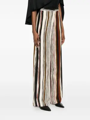 Max Mara Striped Wide-leg Trousers - Brown