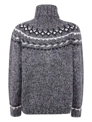 PAROSH Wool Fair Isle Turtleneck Jumper