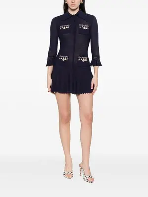 SELF-PORTRAIT Embellished Knit Mini Dress