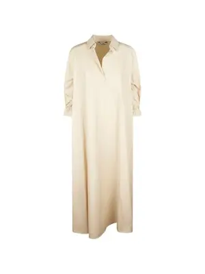 Max Mara Cotton Chemisier Maxi Dress - Beige
