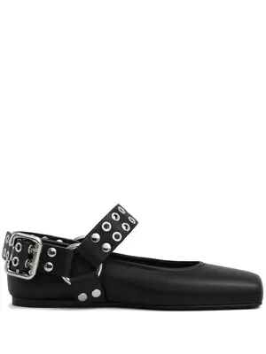 Alaïa Leather Ballet Flats With Studs