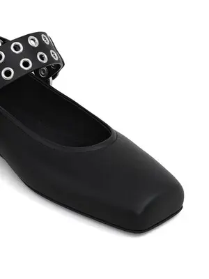 Alaïa Leather Ballet Flats With Studs