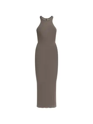 Rick Owens Ribbed Racerback Midi Dress - Grey