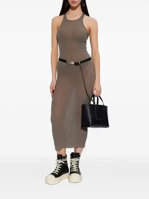 Rick Owens Ribbed Racerback Midi Dress - Grey