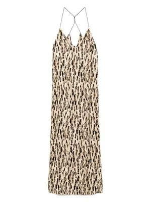 THE NINA STUDIO Athena Leopard Print Maxi Dress