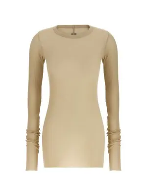 Rick Owens Long Sleeve Ribbed T-shirt - Beige