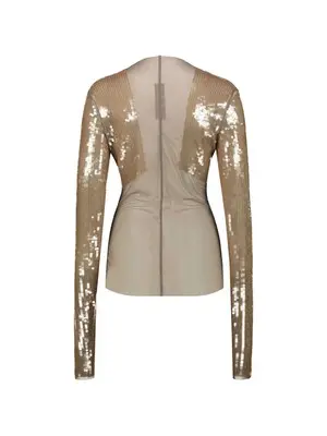 Rick Owens Sequined Long Sleeve Top