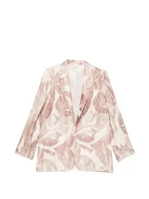 ALYSI Printed Single-breasted Jacket With Notched Lapels