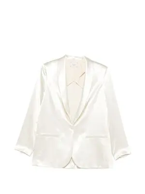 ALYSI Single-breasted Shawl Collar Blazer - White