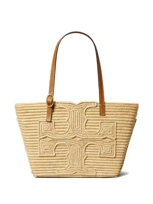 Tory Burch Ella Small Structured Raffia Tote Bag
