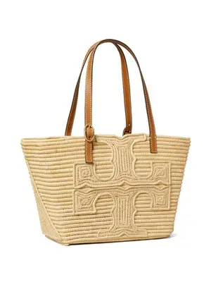 Tory Burch Ella Small Structured Raffia Tote Bag