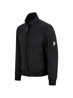 C.P. COMPANY Nylon Blouson Jacket With Stand Collar - Black