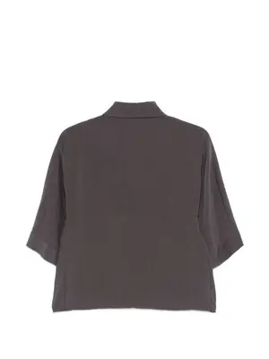 ALYSI Short-sleeve Shirt With Concealed Fastening - Grey