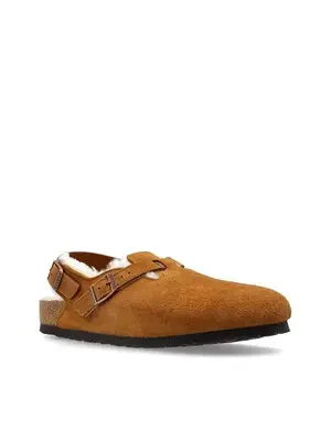 BIRKENSTOCK Tokio Shearling Suede Slip-on Clogs