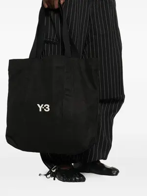 Y3 Logo Detail Canvas Tote Bag