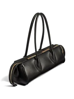 Khaite Donna Leather Shoulder Bag - Black