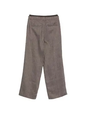 ALYSI Striped Wide Leg Trousers - Brown