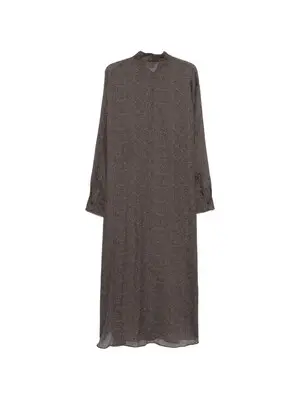 ALYSI Printed Long Sleeve Shirt Dress