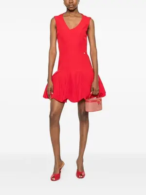 CATALINA V-neck Pleated Mini Dress