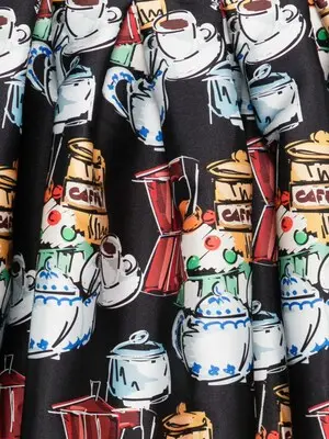 ALESSANDRO ENRIQUEZ Graphic Print Pleated Midi Skirt