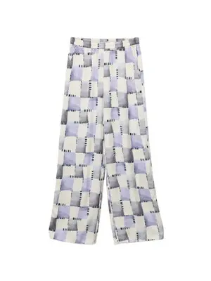 Emporio Armani Satin Wide Leg Trousers - Multi