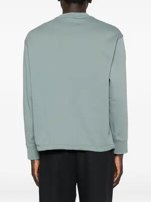 Emporio Armani Abstract Print Cotton Crewneck Sweatshirt - Sky Blue