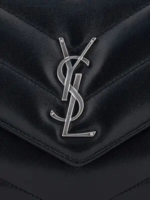 Saint Laurent Small Loulou Leather Shoulder Bag - Black
