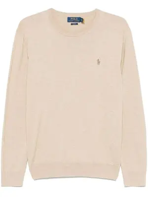 Polo Ralph Lauren Embroidered Crewneck Sweater - Brown