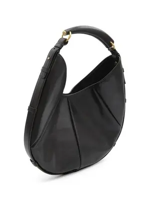 Saint Laurent Mombasa Medium Leather Hobo Bag - Black