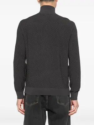 Emporio Armani Chevron Zip Cardigan