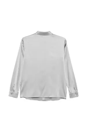 Emporio Armani Silk Shirt With Buttoned Cuffs - Grey