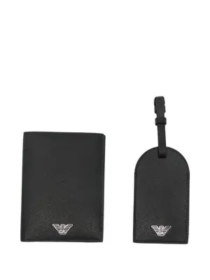 Emporio Armani Passport Holder And Luggage Tag Set - Black