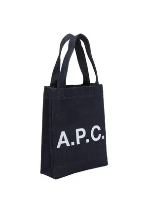 A.p.c. Cotton Tote Bag With Logo - Blue