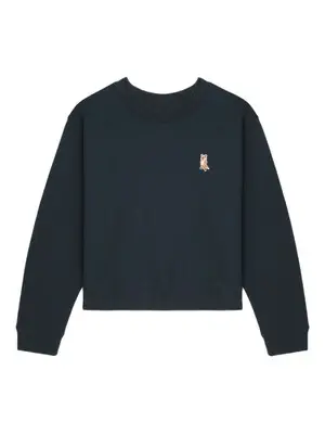 Maison Kitsuné Lady Fox Cotton Cropped Sweatshirt