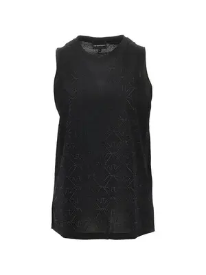 Emporio Armani Sleeveless Round Neck Tank Top - Black
