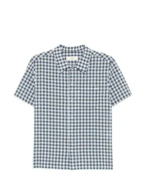 DUNST Checked Cotton Blend Short Sleeve Shirt