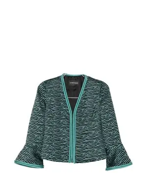 Emporio Armani Textured Ruffled Sleeve Jacket