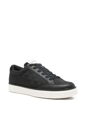 Emporio Armani Logo Detail Lace-up Canvas Sneakers