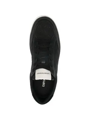 Emporio Armani Logo Detail Lace-up Canvas Sneakers