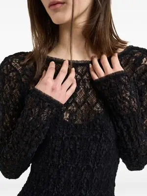 FORTE_FORTE Lace Long Dress - Black