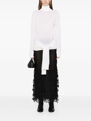 TOTEME Wool And Silk Blend Turtleneck Sweater With Tie Detail