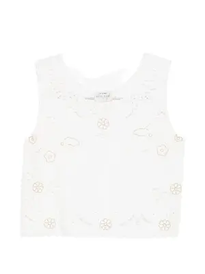 FORTE_FORTE Embroidered Cotton Top - White