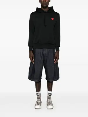 Play Comme Des Garcon Cotton Hoodie With Heart Patch