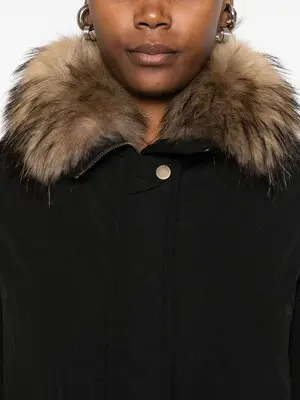 Woolrich Short Down Jacket With Fur Trim