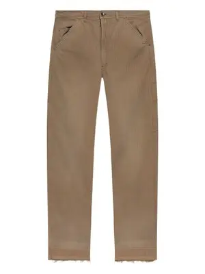 MAISON MARGIELA Herringbone Cotton Trousers With Frayed Hems